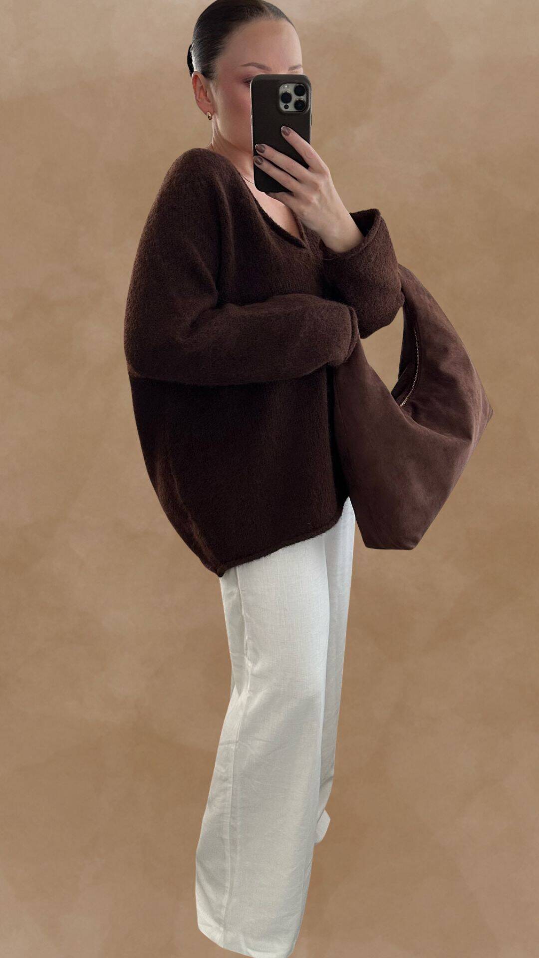 44 Brown Sweater Outfit Ideas to Stay Chic and Cozy : From Tan to ...