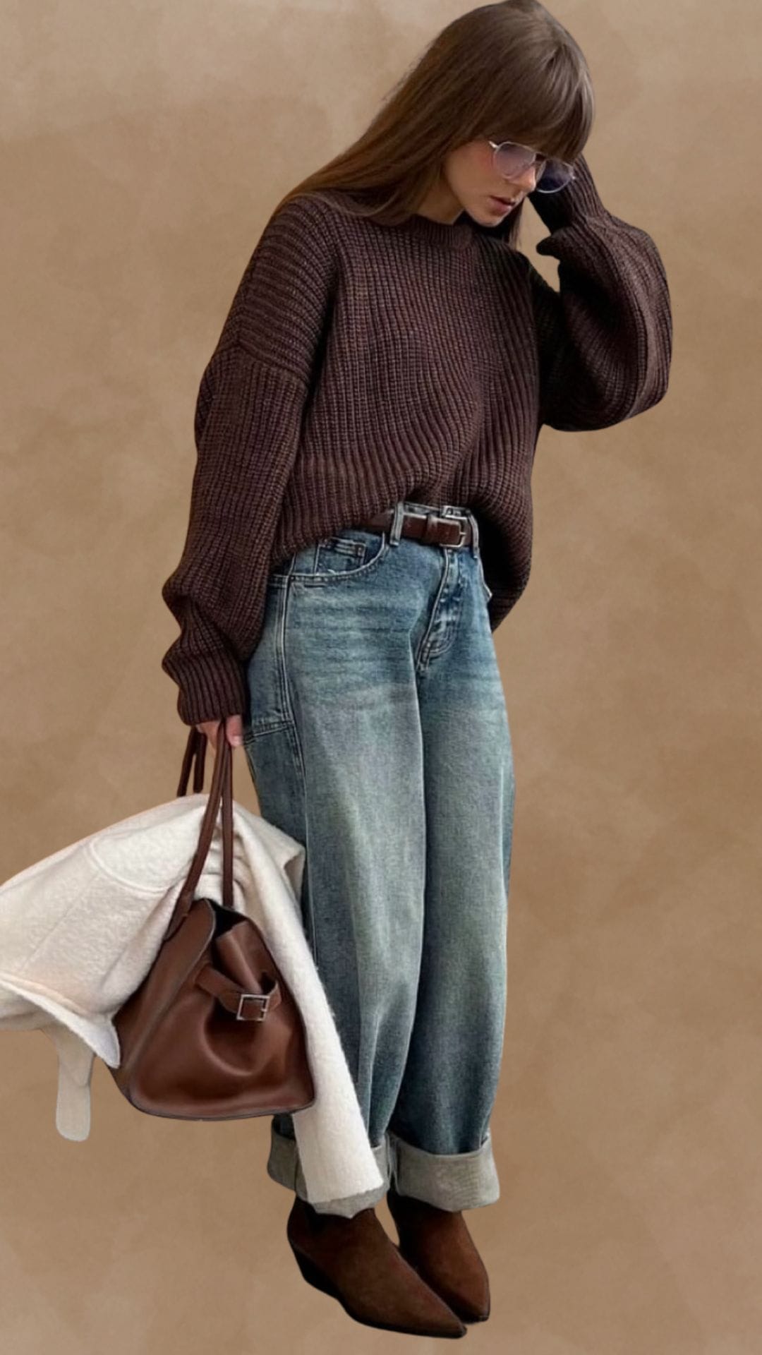 44 Brown Sweater Outfit Ideas to Stay Chic and Cozy : From Tan to ...