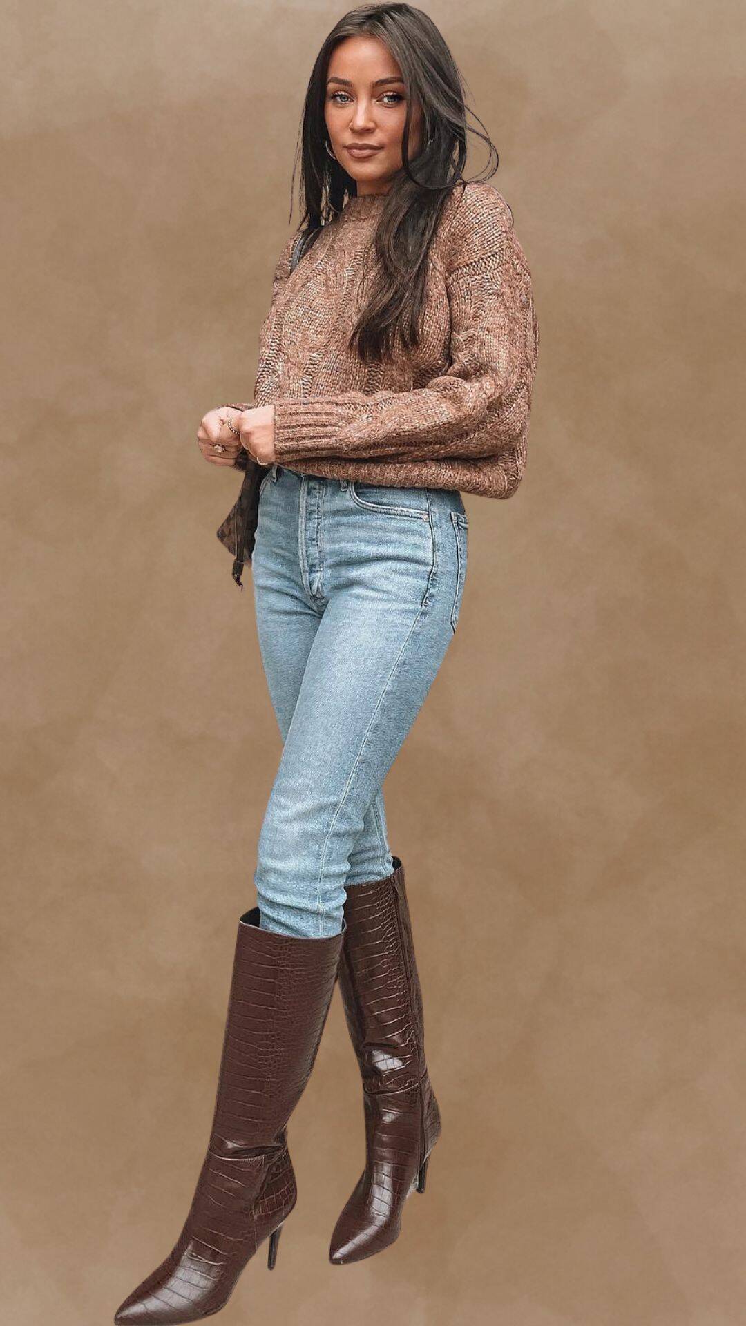 44 Brown Sweater Outfit Ideas to Stay Chic and Cozy : From Tan to ...